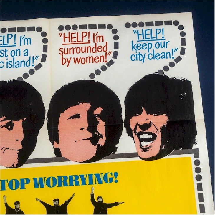 Beatles HELP Original vintage one sheet Movie Theater poster – CVTreasures