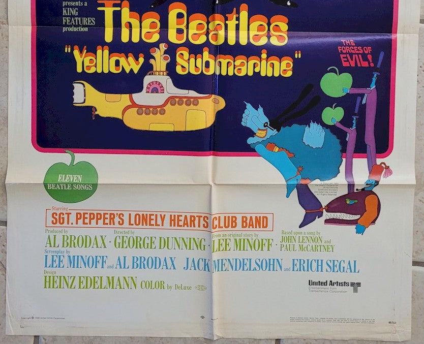 Beatles Yellow Submarine original vintage movie poster one sheet ...