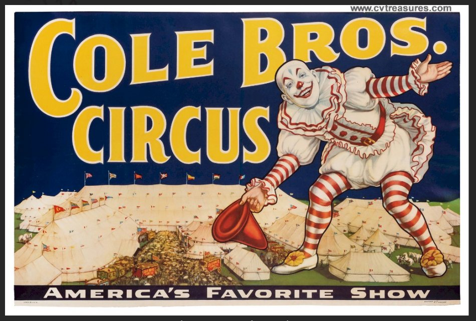 Circus Poster Original Vintage Cole Bros 1940 – CVTreasures