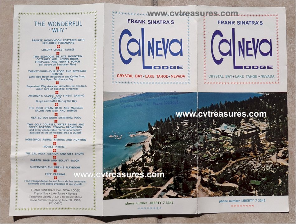 Frank Sinatra RARE ORIGINAL CAL NEVA LODGE Travel Brochure – CVTreasures