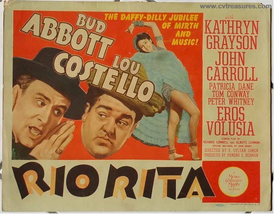 Abbott & Costello Rio Rita - original Title Card - 1942 – CVTreasures