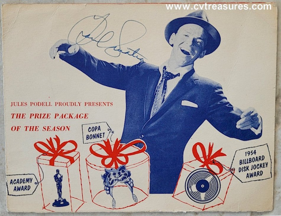 Frank Sinatra RARE Authentic Autographed Signed Copacabana – CVTreasures