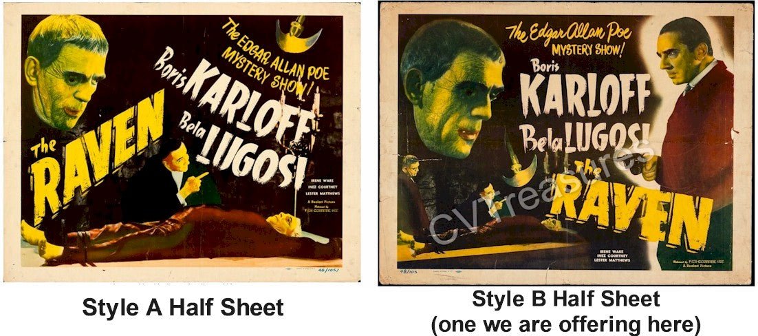 Horror Movie Poster RAVEN Authentic Original Vintage Half Sheet Film P ...