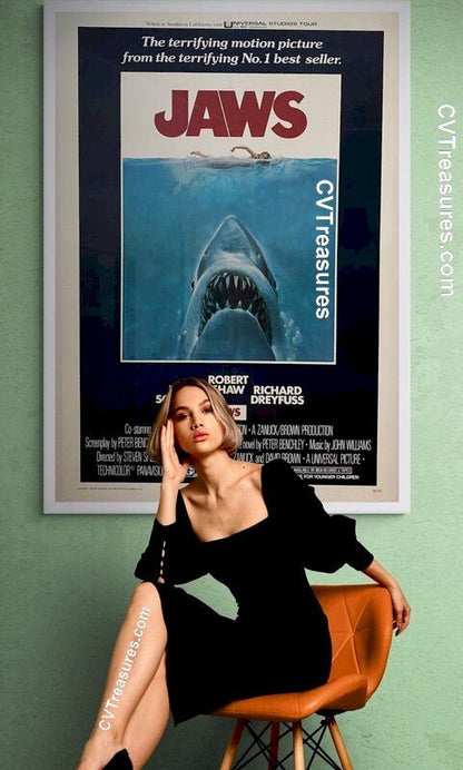 JAWS Movie Poster One Sheet Original Vintage Horror Guaranteed Authent ...