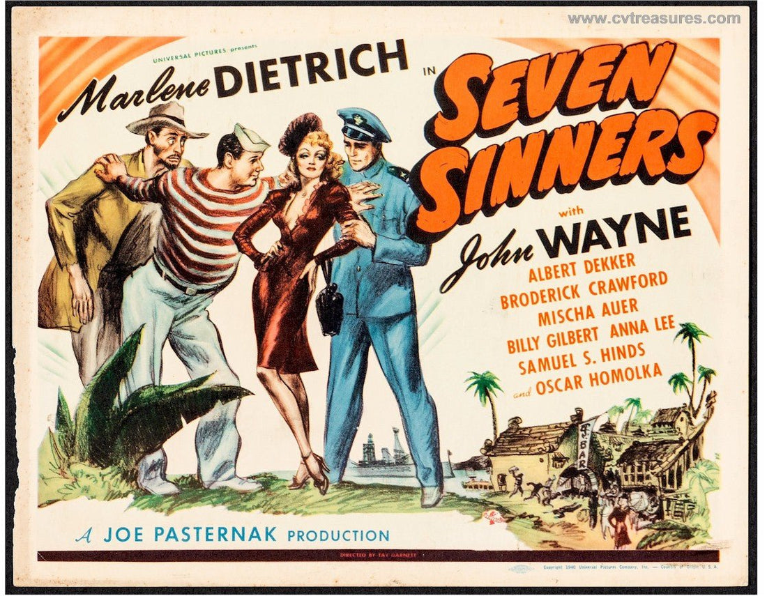Seven Sinners, 1940 Original Vintage Movie Poster TITLE card – CVTreasures