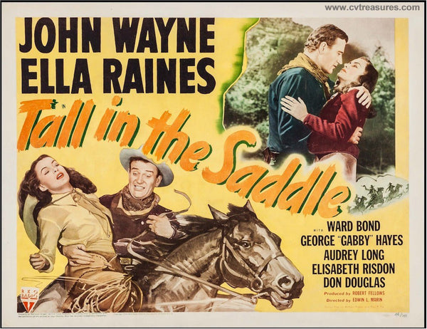 Tall in the Saddle Vintage Western Movie Poster Half John Wayne ...