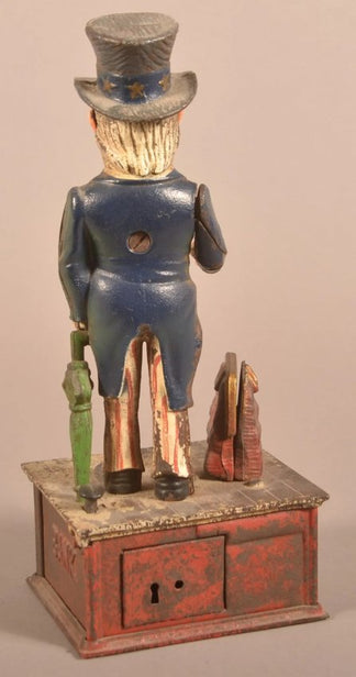 Uncle Sam Cast Iron Antique Mechanical Toy Bank Shepard Hardware ...