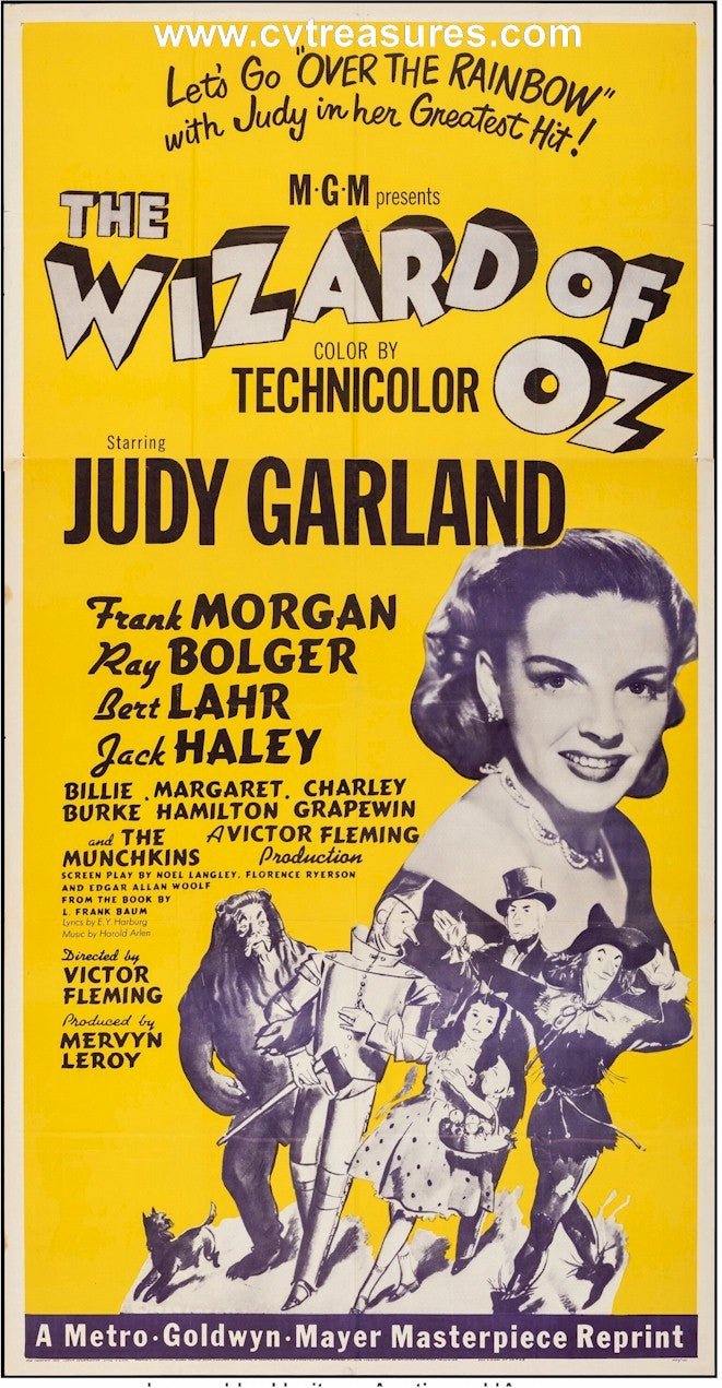 Wizard of OZ Original Vintage Movie Poster Three Sheet The Wizard of Oz movie film theater ...